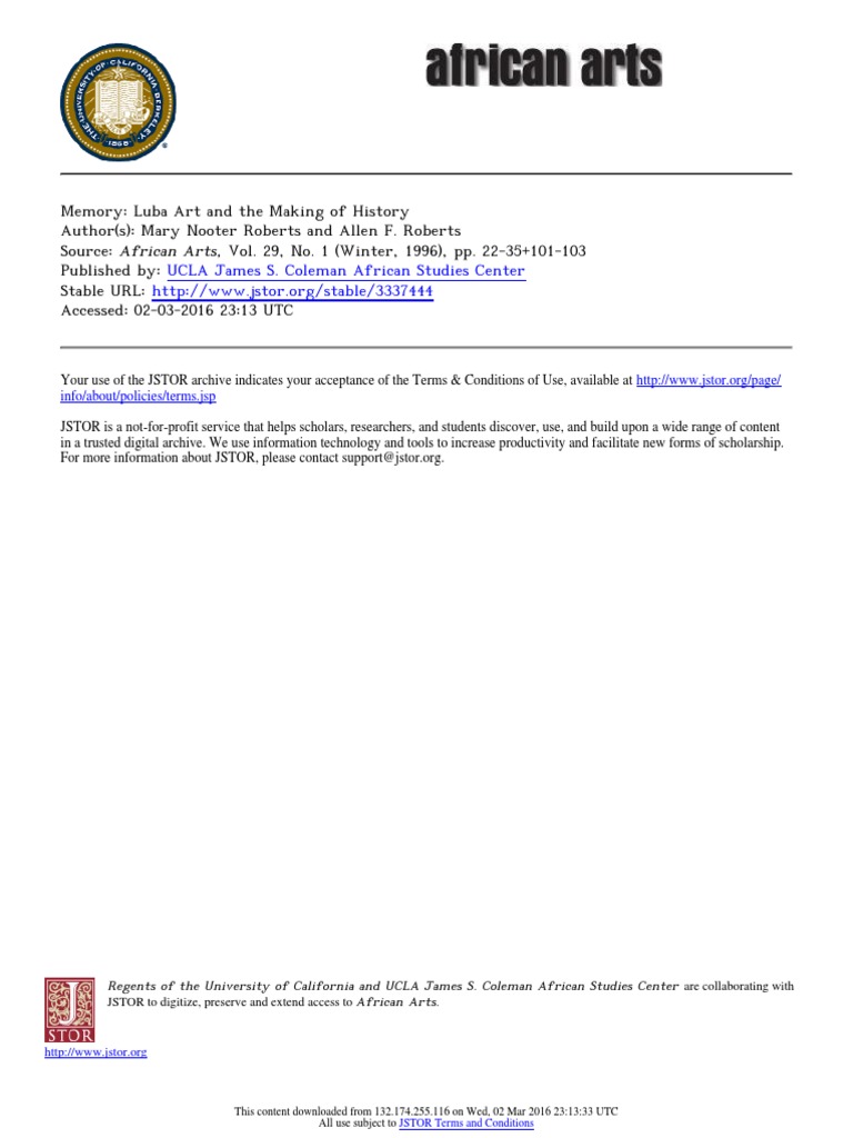 Luba Art and The Making of History | PDF