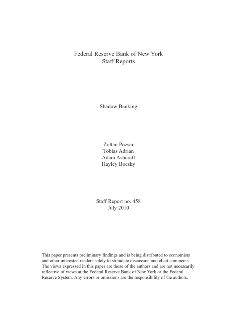 Shadow Banking | PDF | Shadow Banking System | Asset Backed Security
