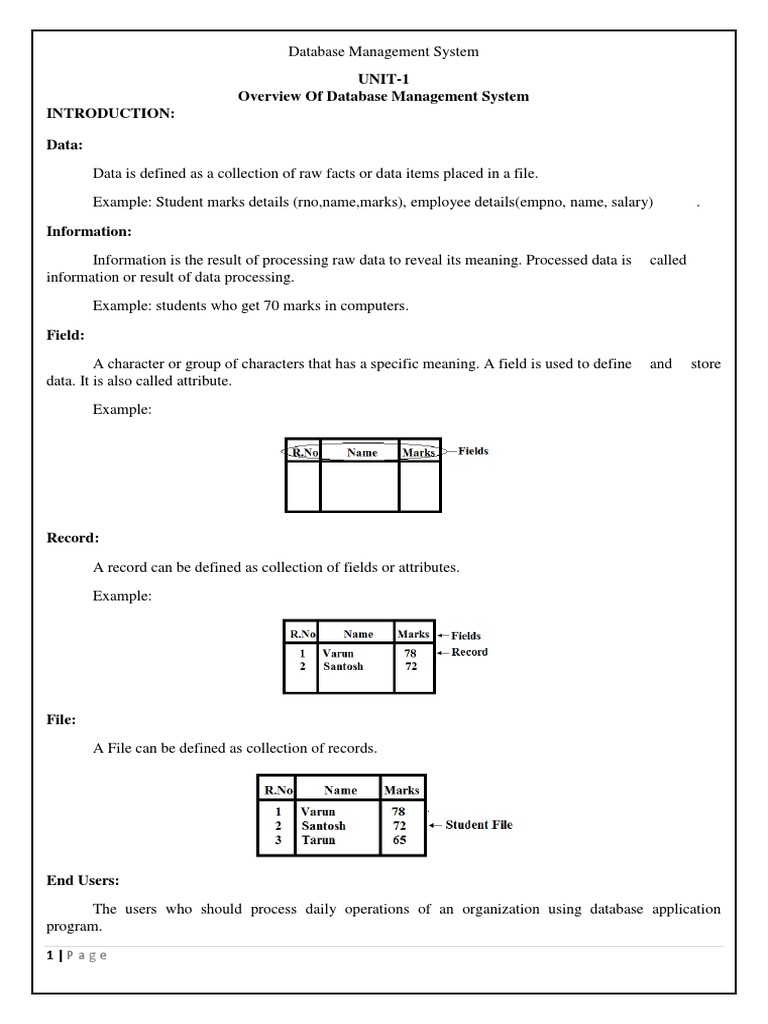 DBMS Complete Notes | PDF | Relational Database | Databases