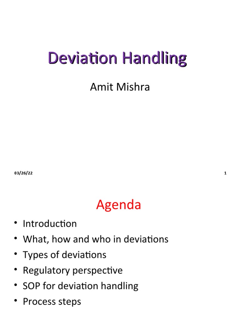 Deviation Management in Pharma | PDF | Food And Drug Administration ...
