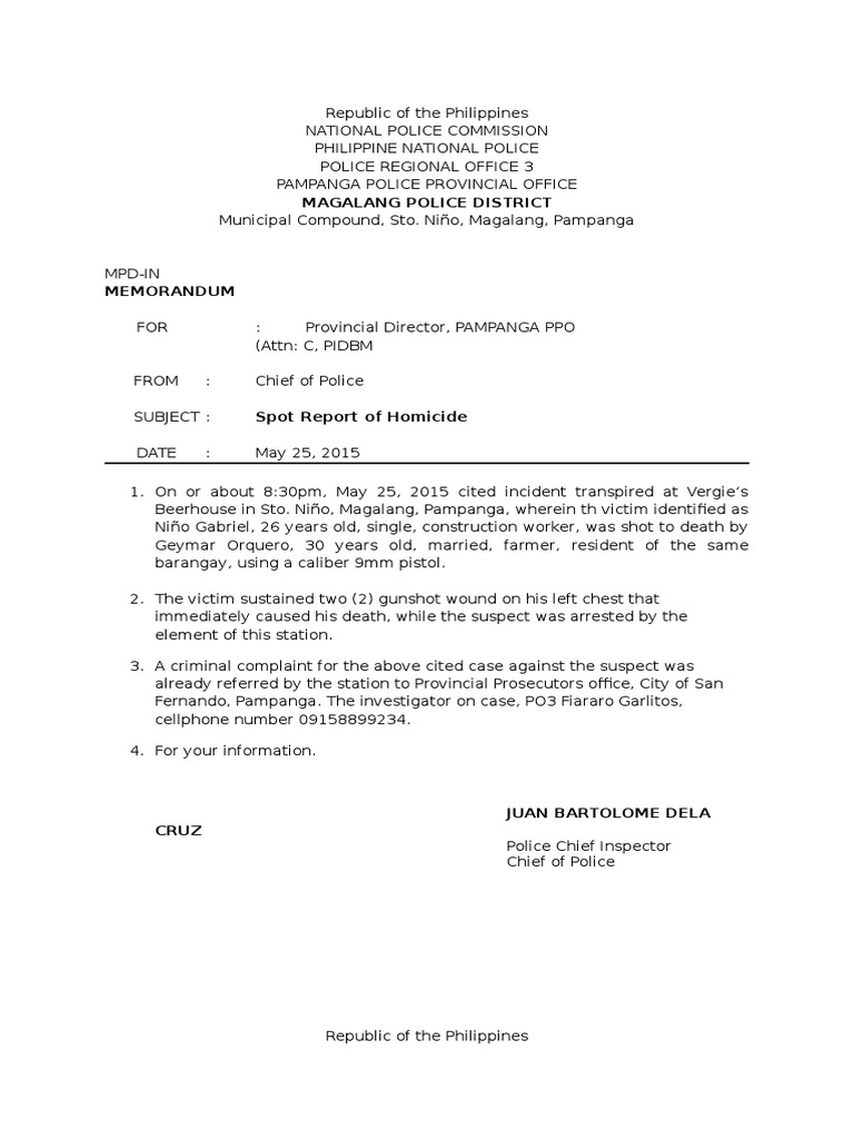 Pnp-Memorandum | PDF | Police | Prosecutor