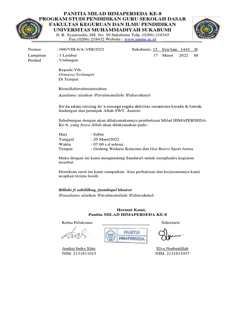 096 Surat Undangan Ormawa | PDF