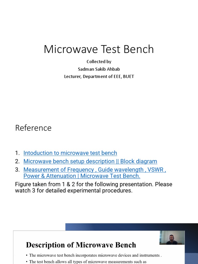 Microwave Test Bench | PDF