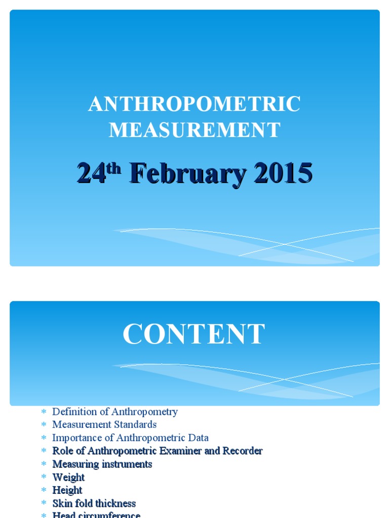 Anthropometric Measurement: 24 February 2015 | PDF | Anthropometry ...