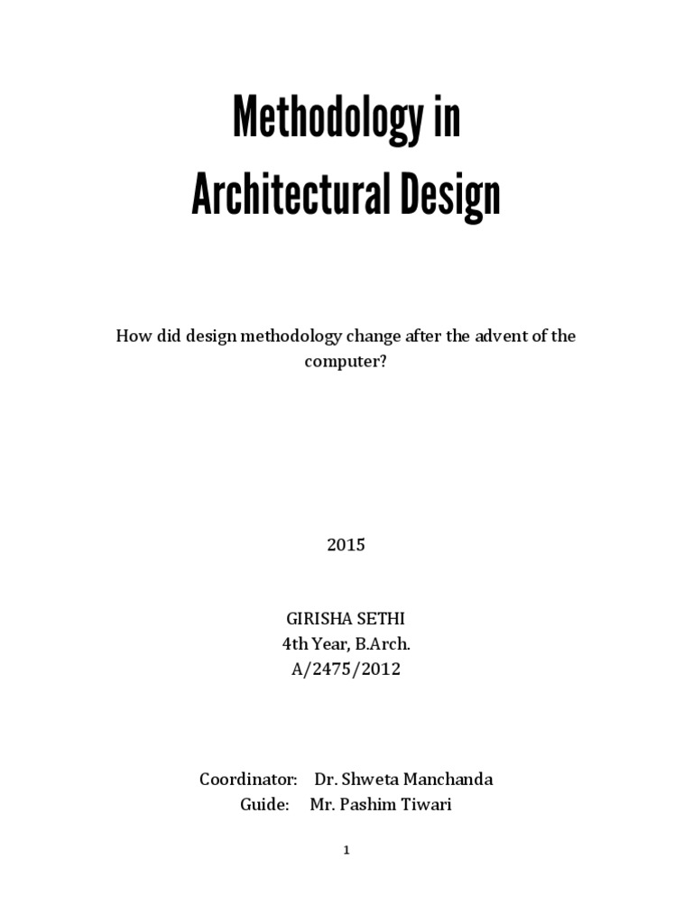 Methodology in Architectural Design | PDF