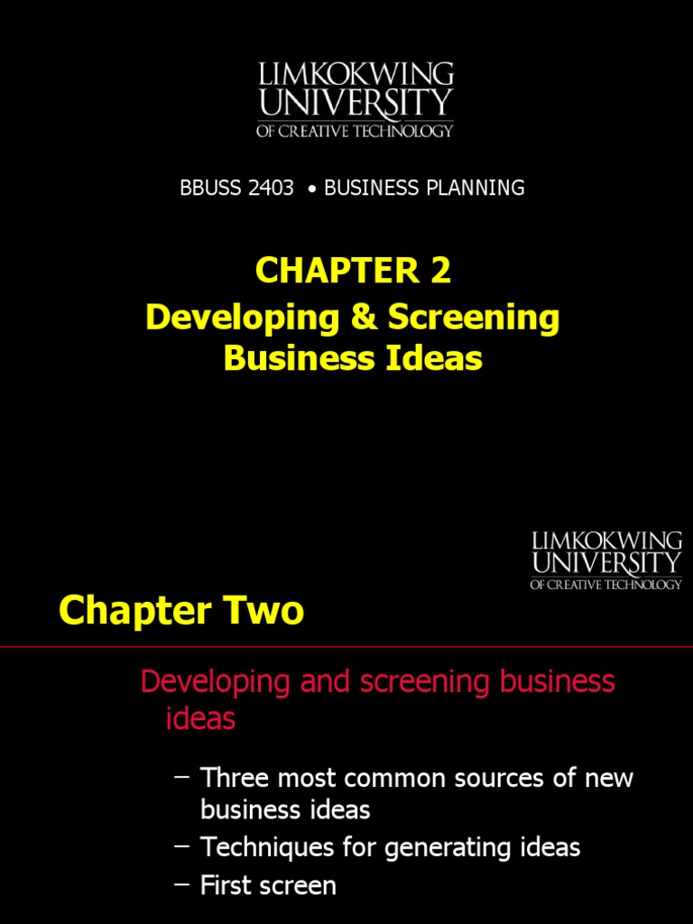 Developing & Screening Business Ideas | PDF | Focus Group | Brainstorming