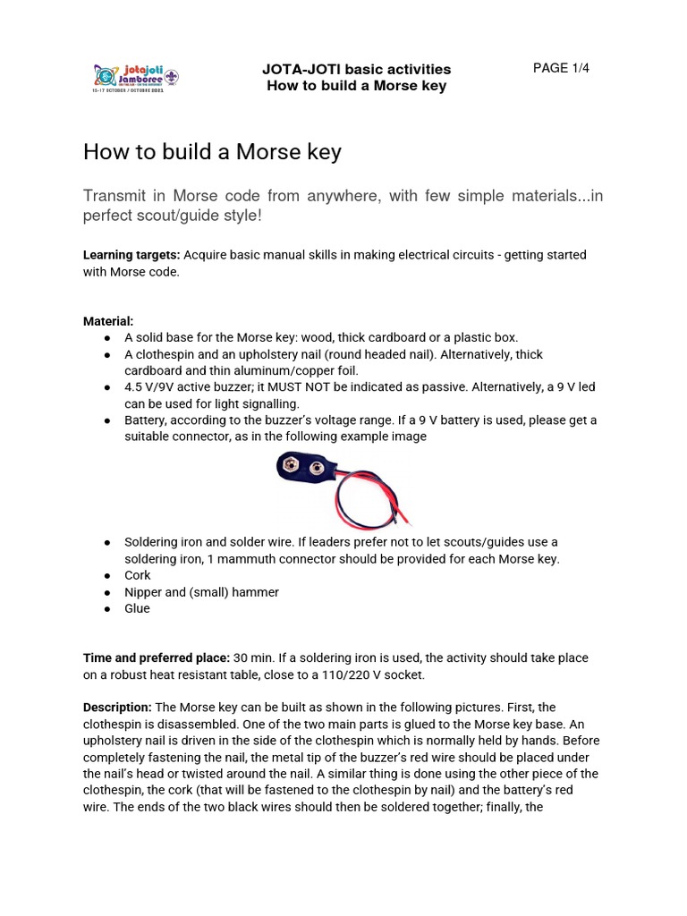 How To Build A Morse Key - B1 H | PDF