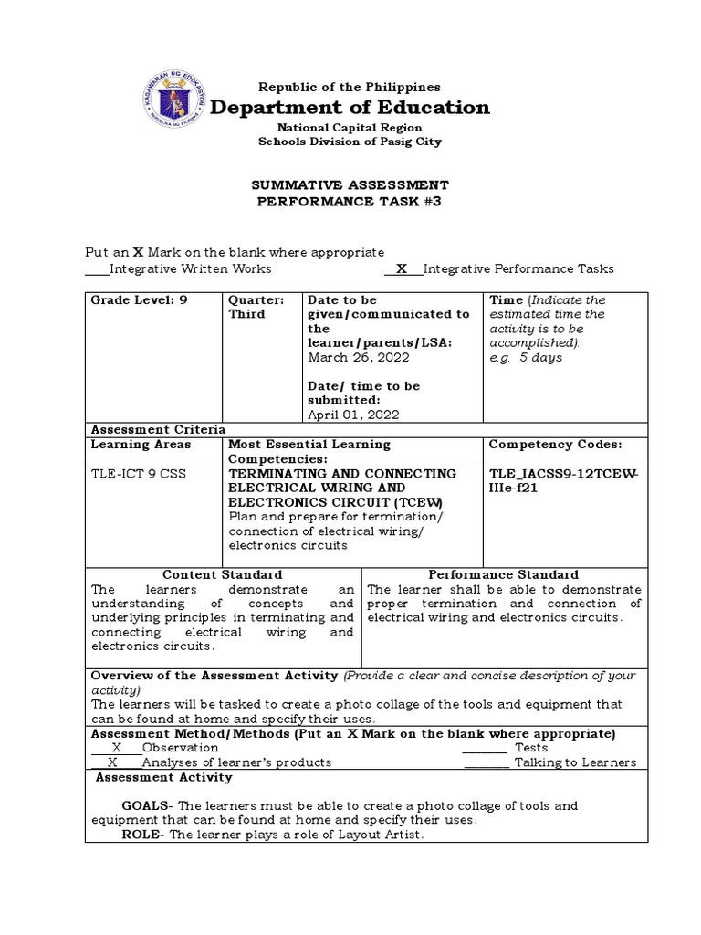 TLE CSS9 Q3 Performance Task 3 | PDF