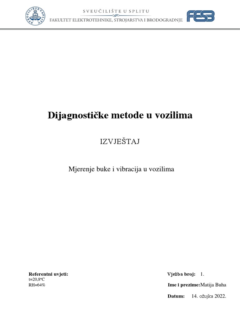 Mjerenje Buke I Vibracija Formule | PDF