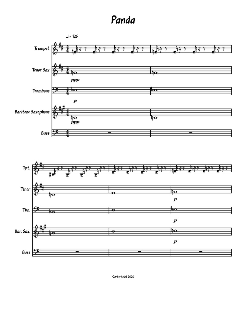 Panda Score Done | PDF | Tenor Saxophone | Jazz