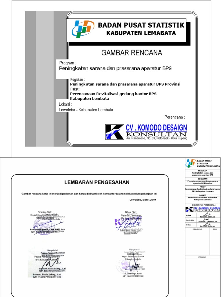 Gambar Kerja Kantor BPS Kab. Lembata | PDF