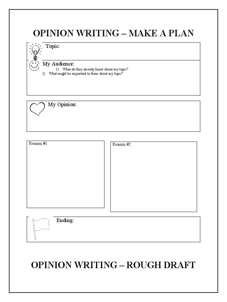 Opinion Writing Make A Plan Sheet | PDF | Cognition | Cognitive Science