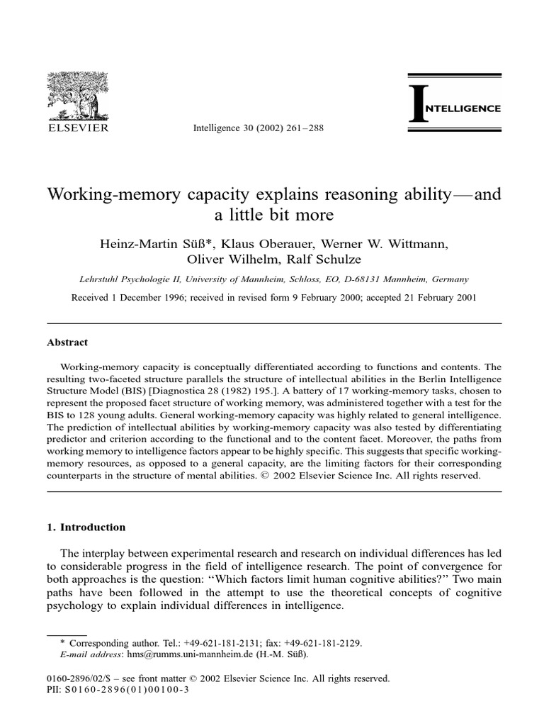 Working-Memory Capacity Explains Reasoning Ability-And | PDF | Working ... Working-Memory Capacity Explains Reasoning Ability-And | PDF | Working ...