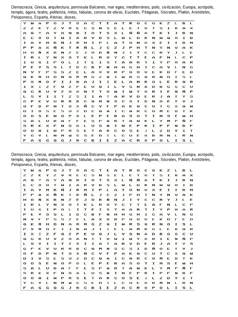 Sopa de Letras Historia Grecia | PDF | Historia