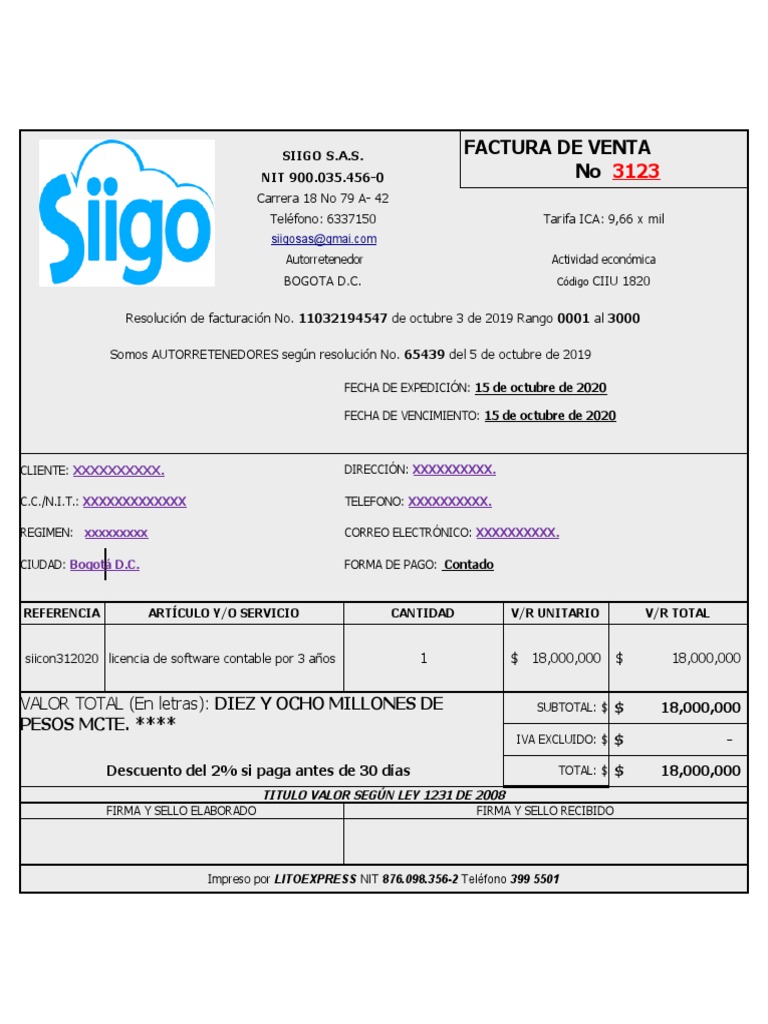 Formato Factura, Comprobante Egreso, Comprobante Contabilidad, Nota ...