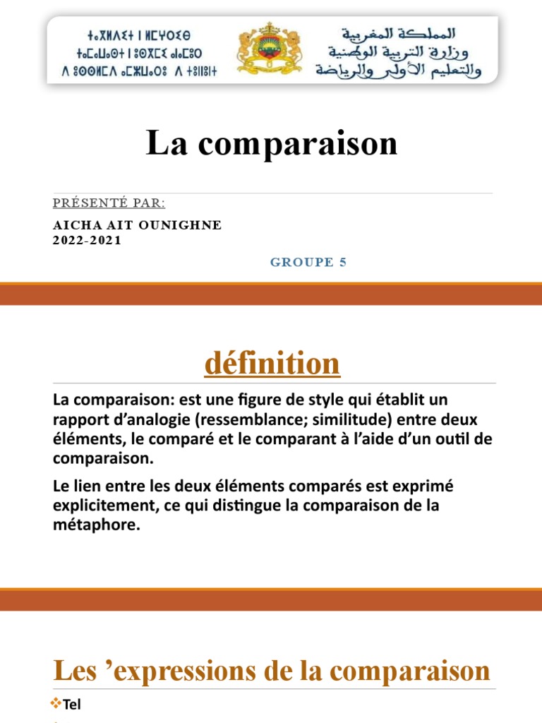La Comparaison-1 | PDF | Grammaire | Linguistique
