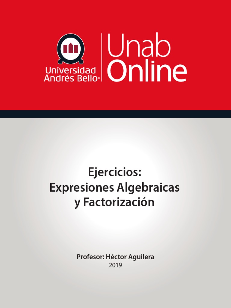 FMM190 Ejercitacion s3 13515 Ejercicios Exp Alg y Fact | PDF | Factorización | Conceptos matemáticos
