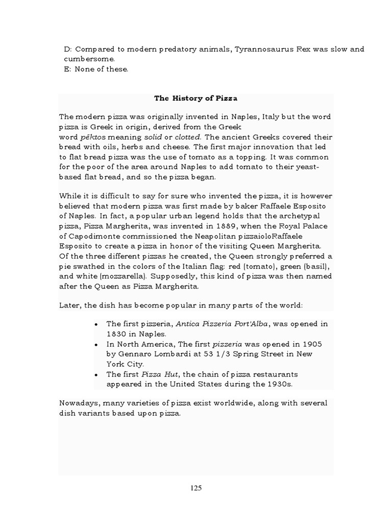 The History of Pizza | PDF | Pizza | Italian Cuisine