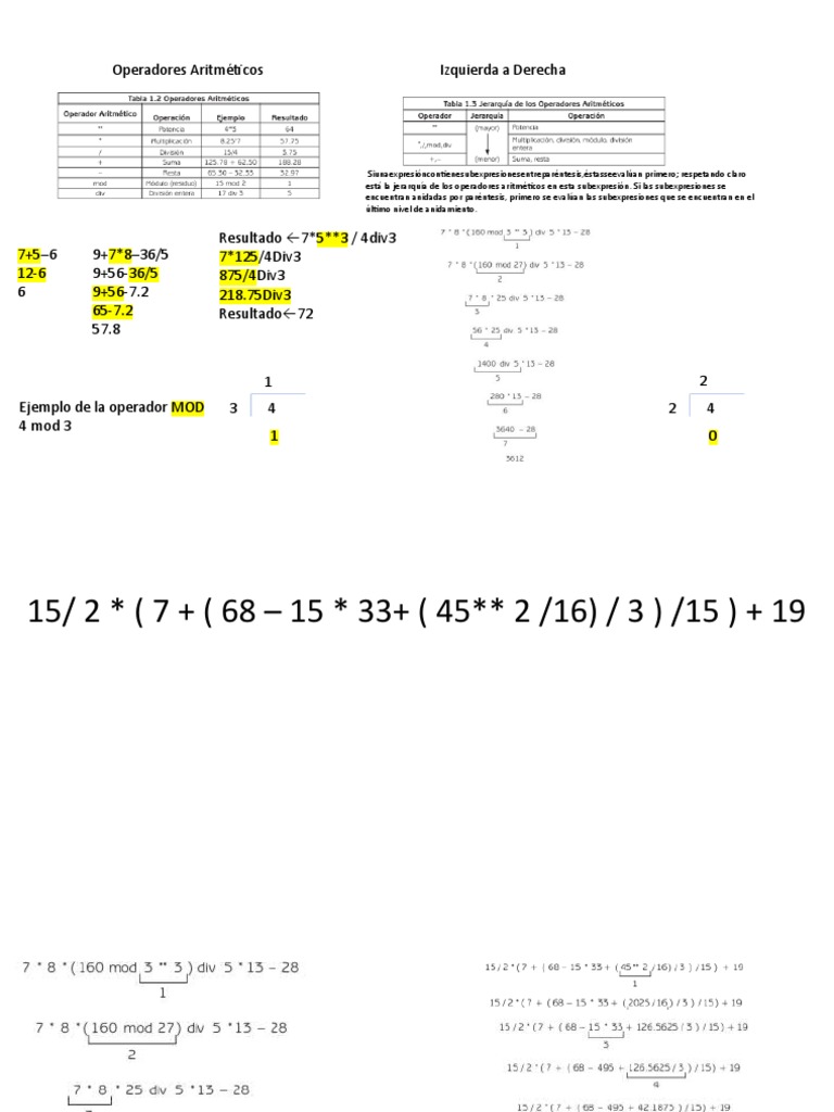 Operadores | Descargar gratis PDF | Programación de computadoras ...