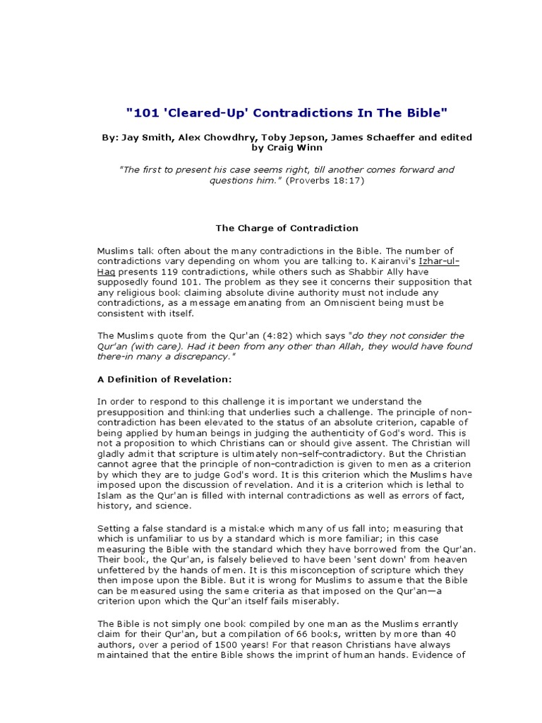 101 Contradictions in the Bible Explained | PDF | Quran | Islam