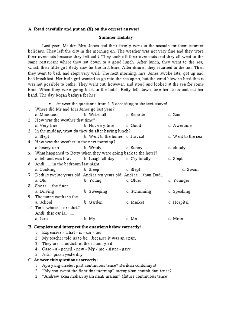Soal Bahasa Inggris Kelas 6 Pdf - EmriDev