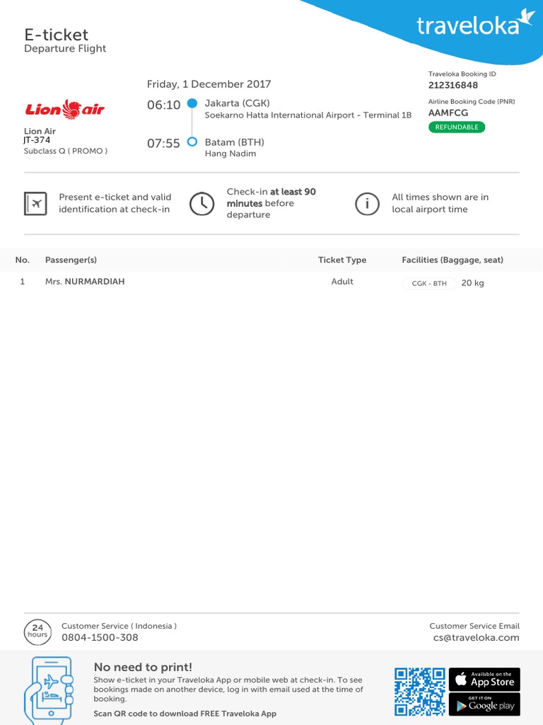 Rieka Fitri Sutrisno-CGK-AAMFCG-BTH-FLIGHT - ORIGINATING | PDF | Service Industries | Airlines