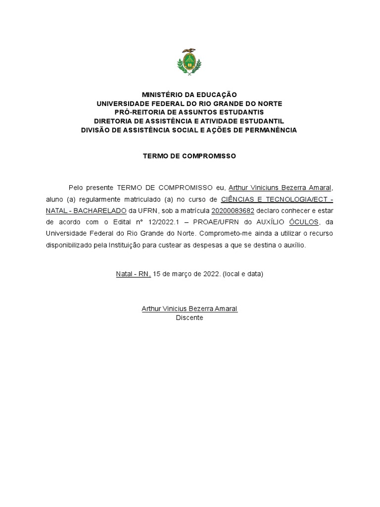 Declaração de Responsabilidade | PDF | Bem-estar