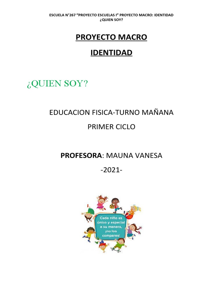 Proyecto Macro Identidad | PDF | Evaluación