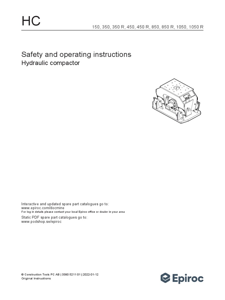 Safety and Operating Instructions: Hydraulic Compactor | PDF | Safety ...