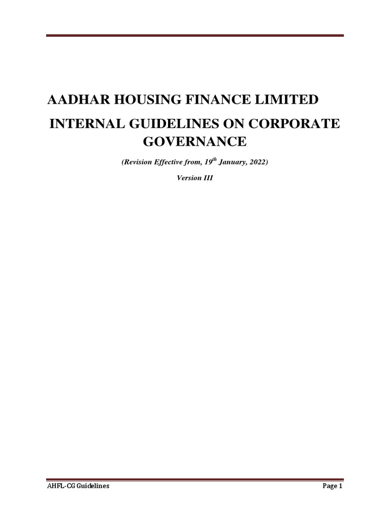 Internal Guidelines On Corporate Governance | PDF | Governance | Audit