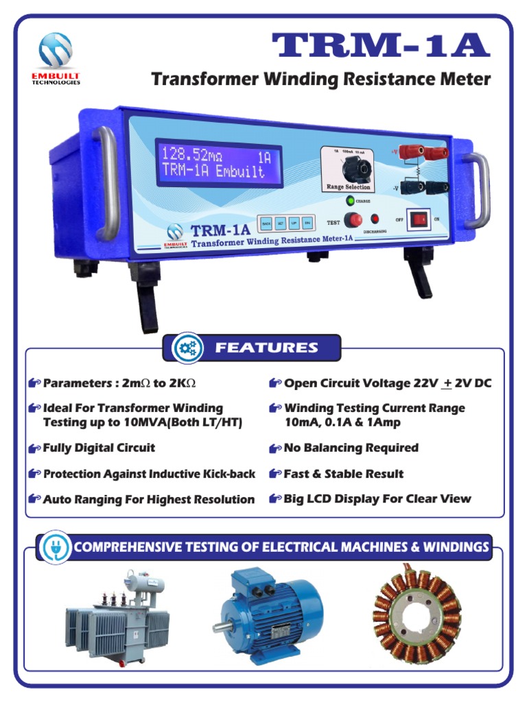 TRM-1A: Transformer Winding Resistance Meter | PDF | Transformer ...