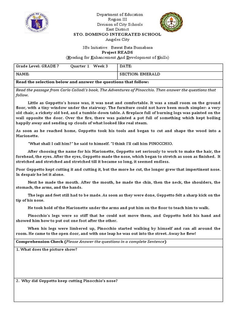 Project Reads Gr7 Qtr1 w3 | PDF