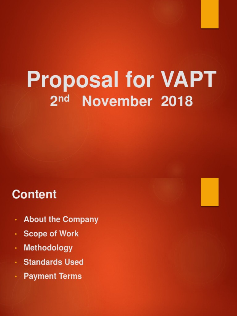 VAPT Proposal | PDF | Vulnerability (Computing) | Penetration Test