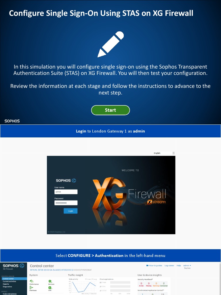 Configure Single Sign-On Using STAS On XG Firewall: Start | PDF | Login ...