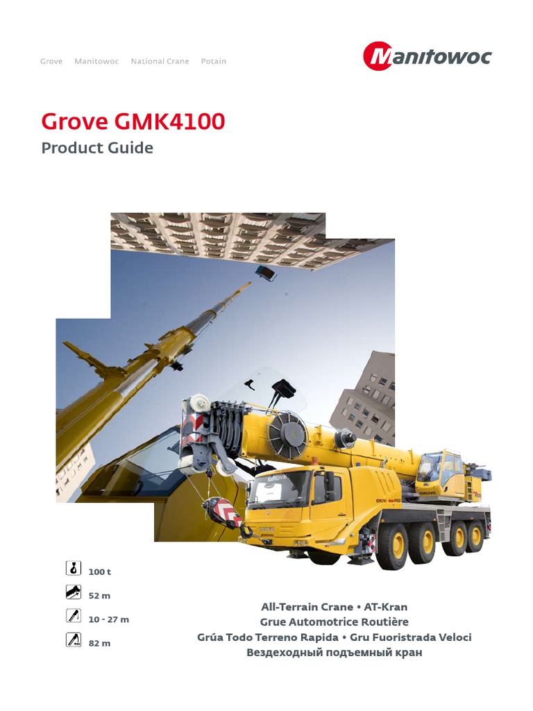 Grove gmk4100 100-Ton All Terrain Crane | PDF