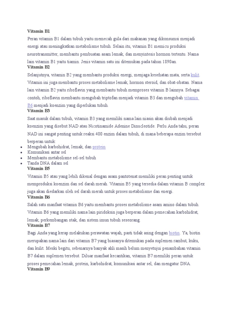 Vitamin B Complex | PDF