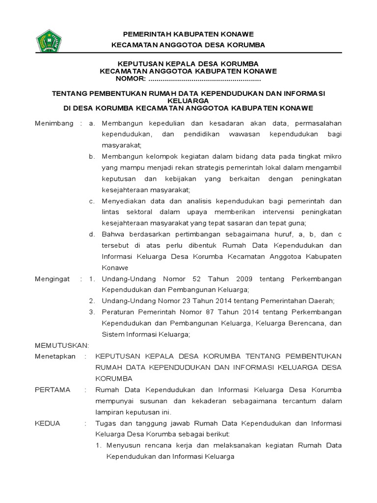 SK Rumah Data Format Baru 2022 | PDF