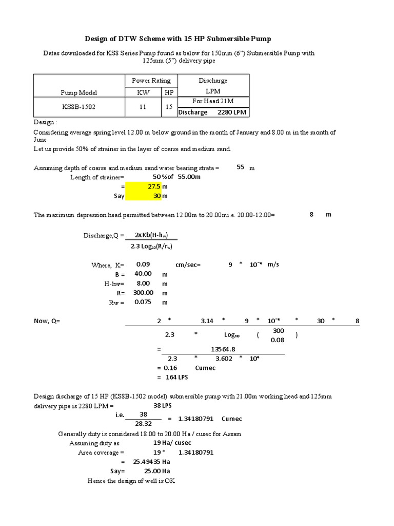 Design of Shallow Tubewell | PDF | Earth Sciences | Hydrology
