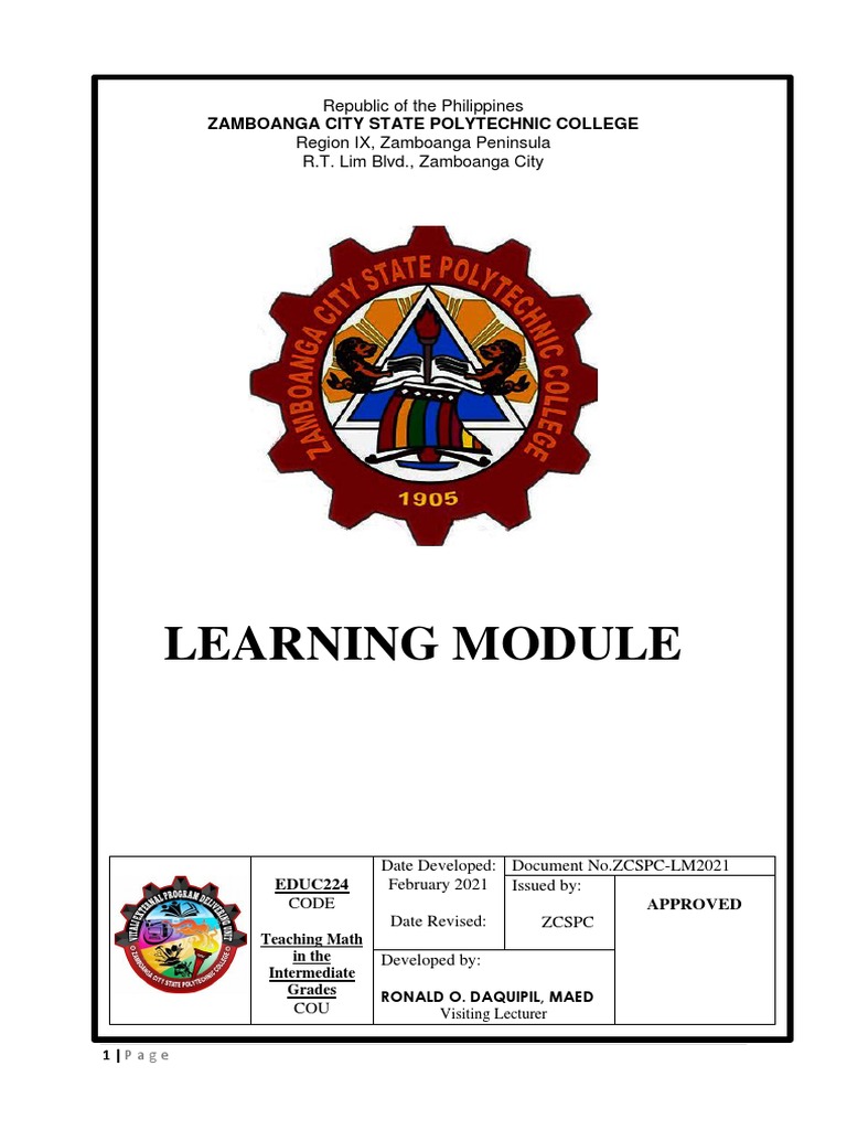 Modules EDUC 224 Teaching Math in The Intermediate Grades | PDF