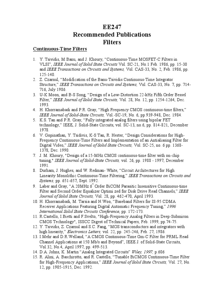 Reading Filters | PDF | Filter (Signal Processing) | Electronic Filter