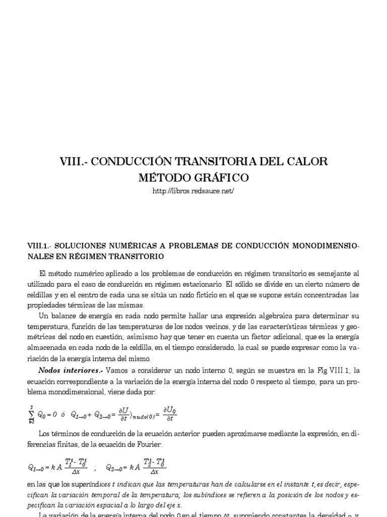 VIII. - Conducción Transitoria Del Calor Método Gráfico | PDF ...