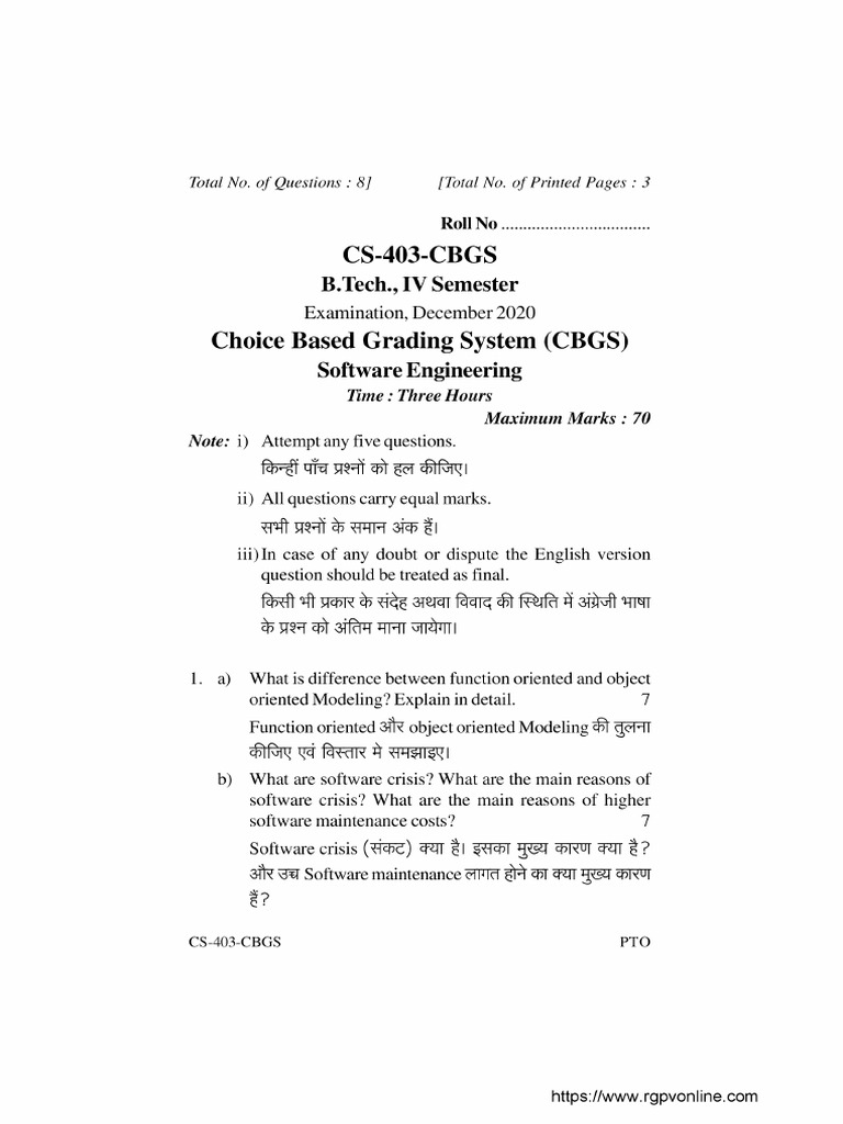 Cs 403 Software Engineering Dec 2020 | PDF