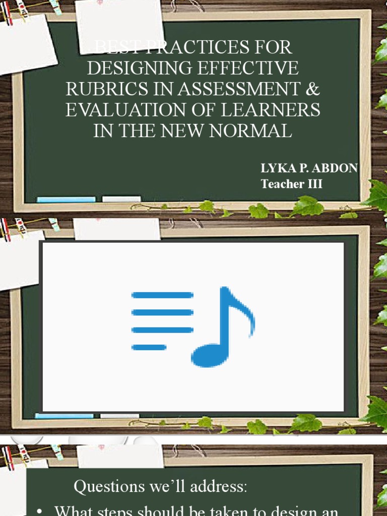 Best Practices For Designing Effective Rubrics in Assessment | PDF