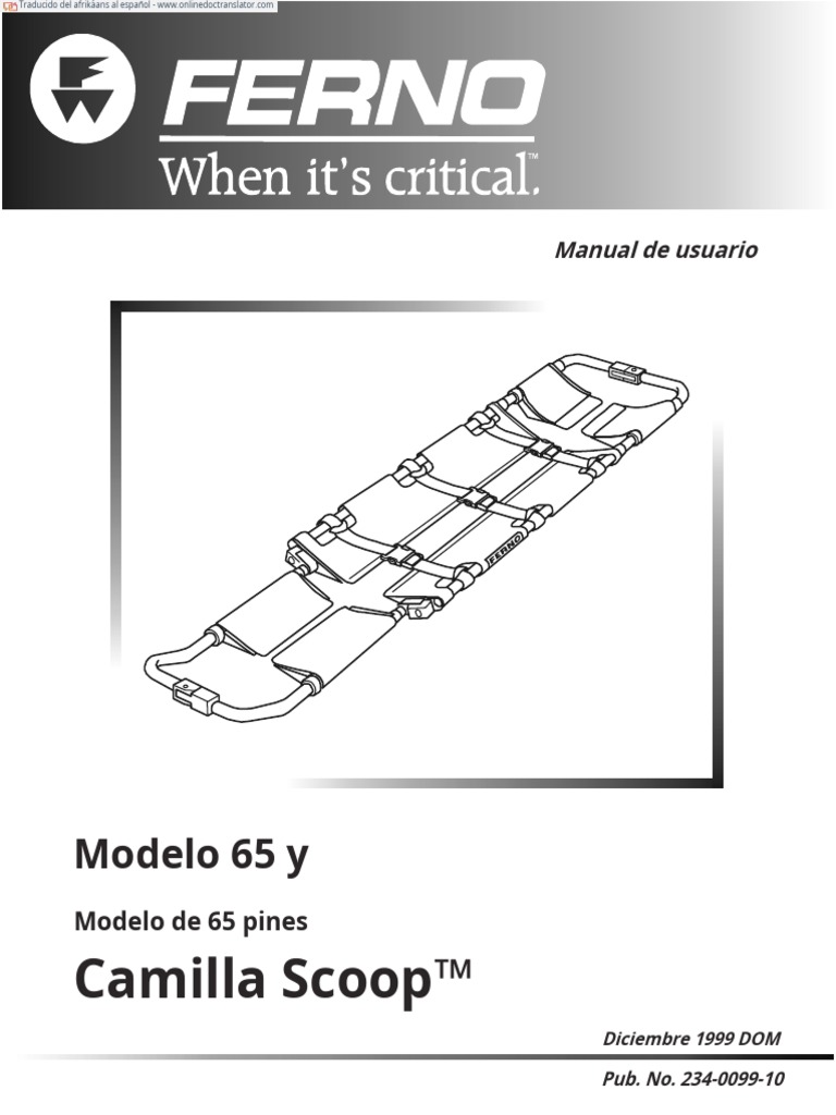Ferno Users Manual Model 65 and Model 65 Pin Scoop Stretcher - Af.es ...