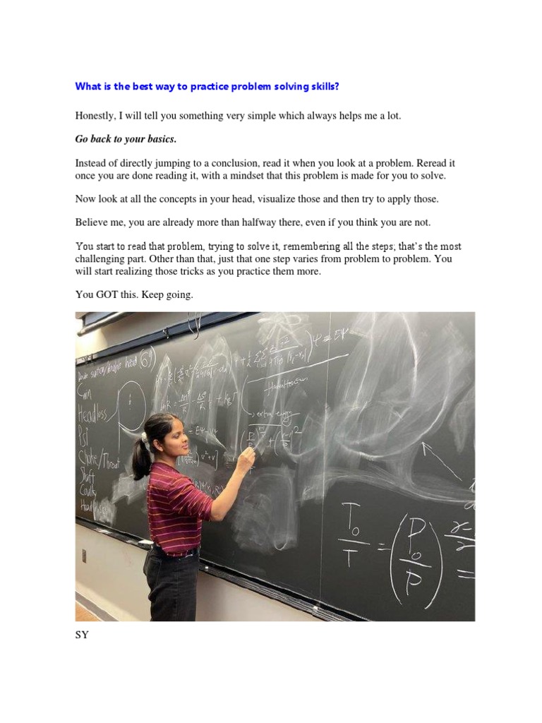 What Is The Best Way To Practice Problem Solving Skills | PDF