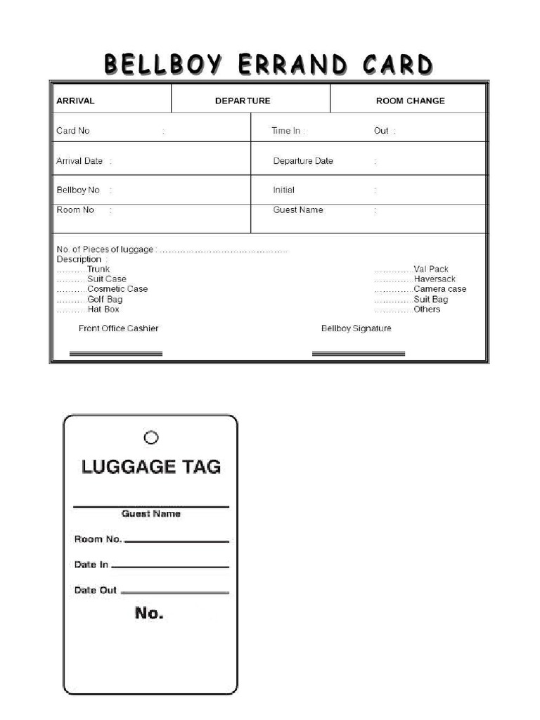 Formulir Bellboy | PDF
