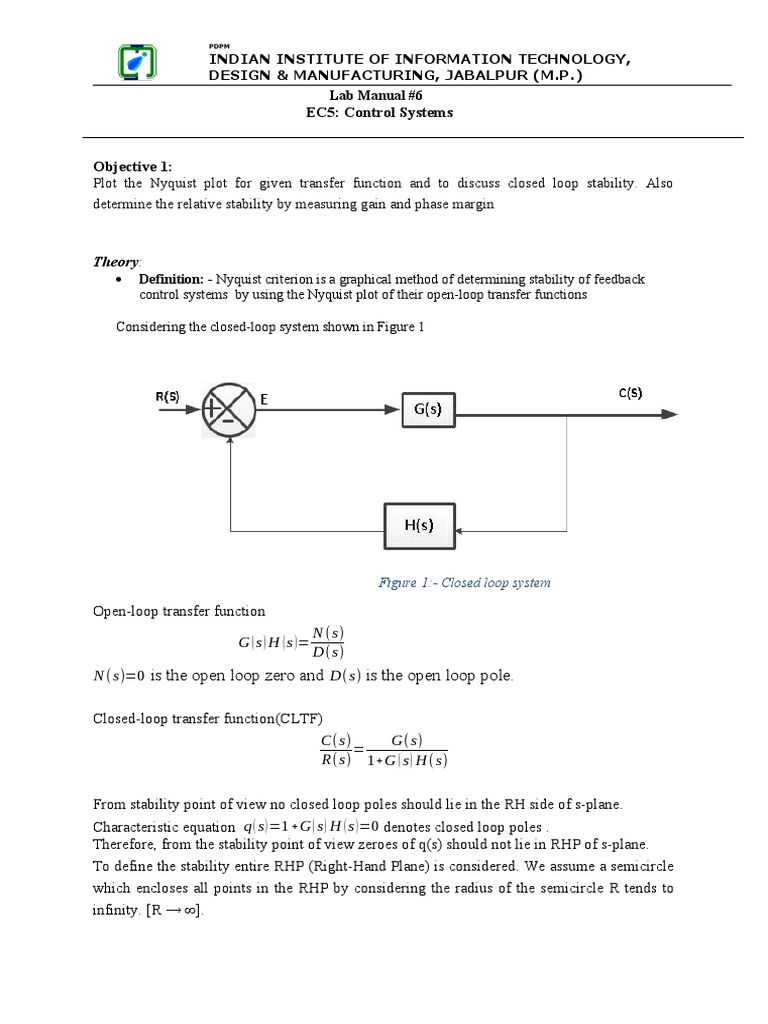 Nyquist Plot Expt | PDF | Control Theory | Applied Mathematics
