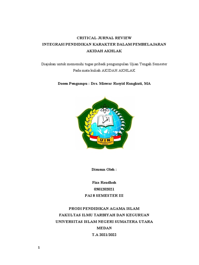 CJR Akidah Akhlak Fiza Raudhoh Pai 8 SM Iii | PDF | Ilmu Sosial | Sains & Matematika