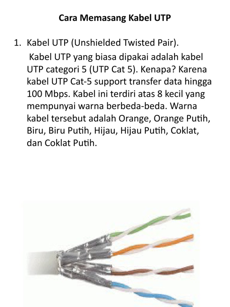 Membuat Kabel Jaringan UTP | PDF