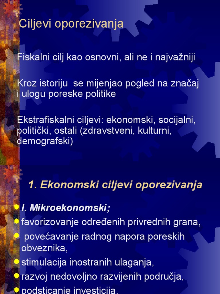 4.5.ciljevi I Efekti Oporezivanja | PDF